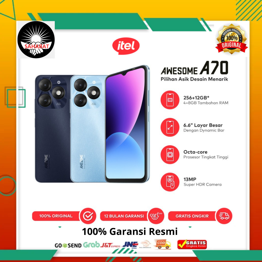 Jual iTEL A70 Ram 4+256GB - 5000mAh Big Battery - Octa-Core Processor-Garansi resmi | Shopee ...