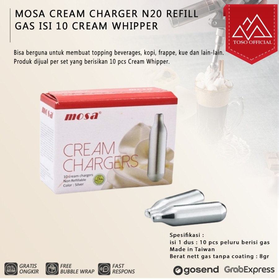 Jual Mosa Cream Charger N20 Refill Gas isi 10 | Shopee Indonesia