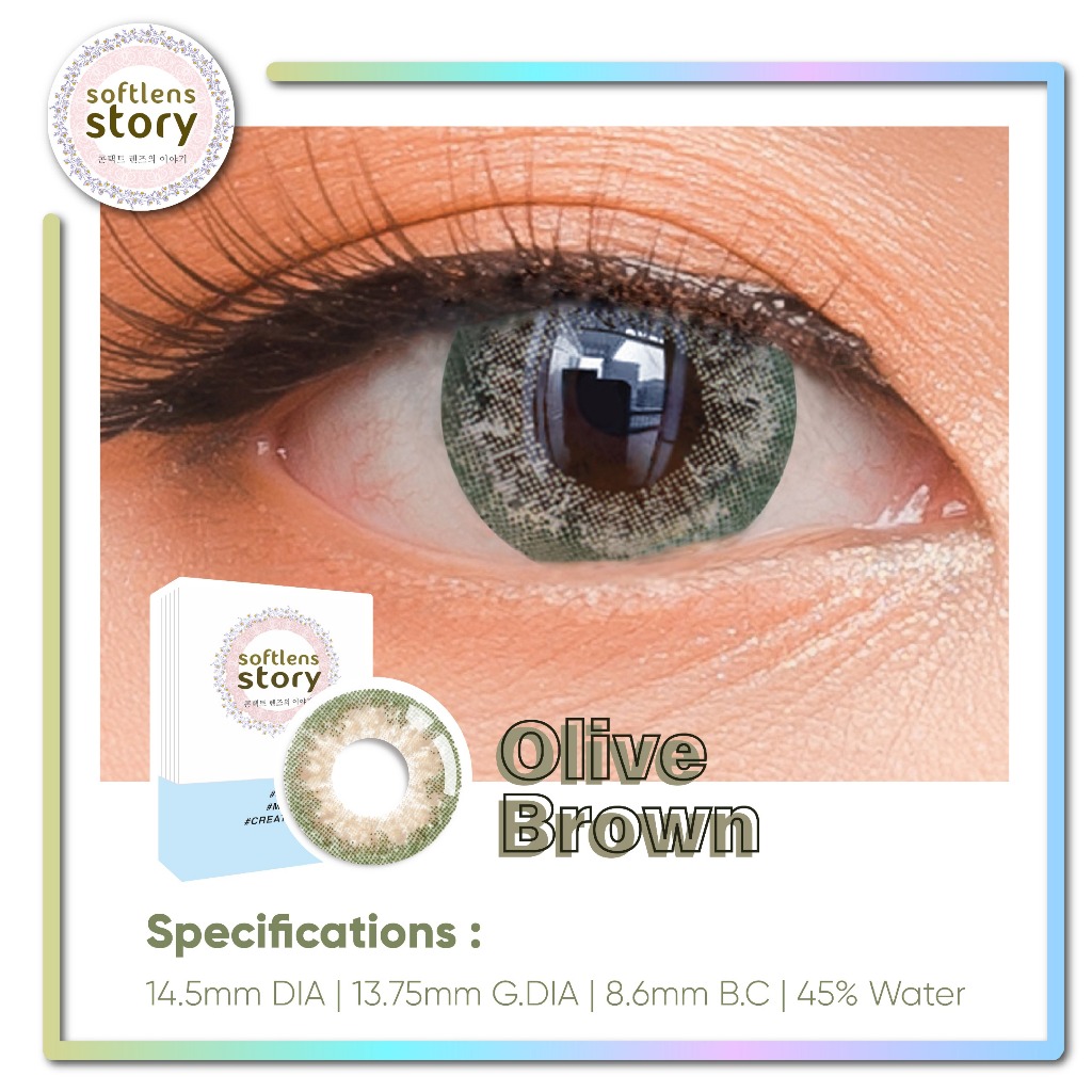 Jual SOFTLENS STORY Olive Brown Monthly Softlens Warna | Shopee Indonesia