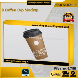 Jual Mockup Gelas Kopi Format Photoshop PSD 8 Coffee Cup Mockup ...