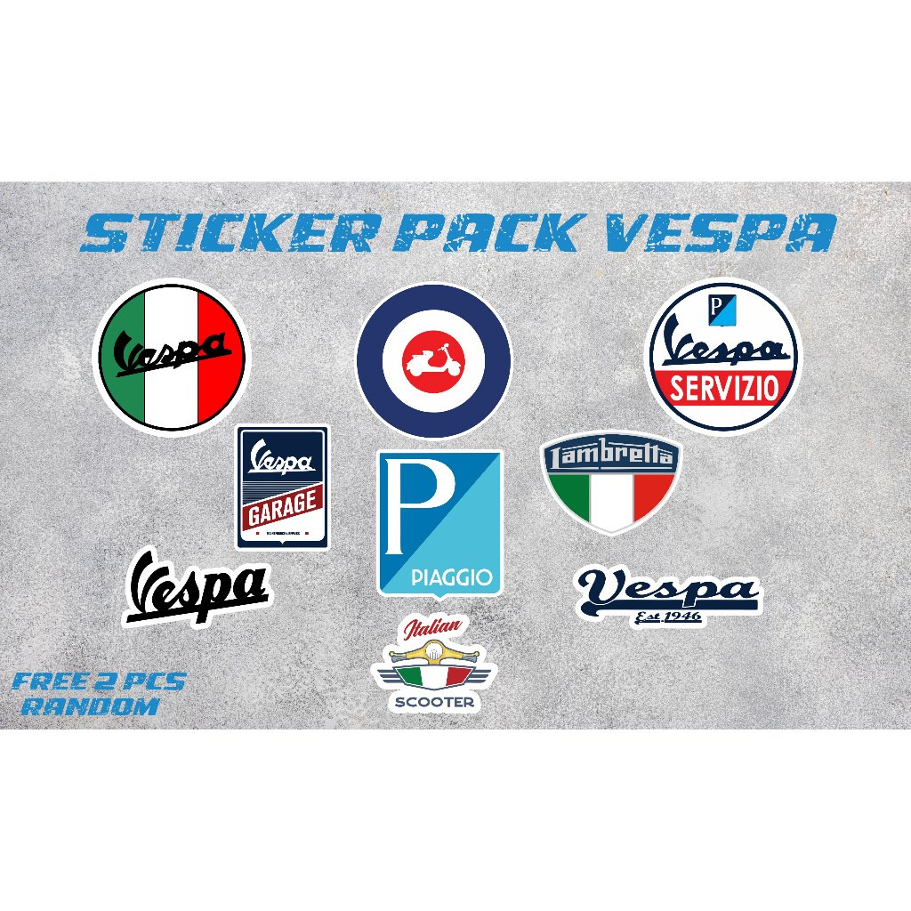 Jual STICKER PACK MOTOR VESPA | STICKER AESTHETIC | STICKER HELM MOTOR ...