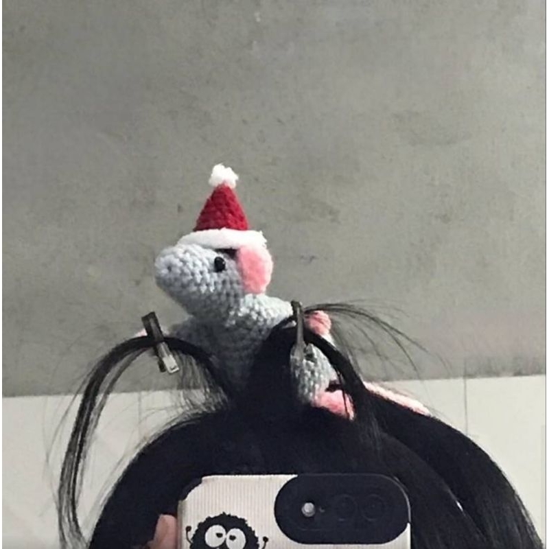 Jual Crochet ratatouille Christmas hat edition/bando dan jepit tikus ...