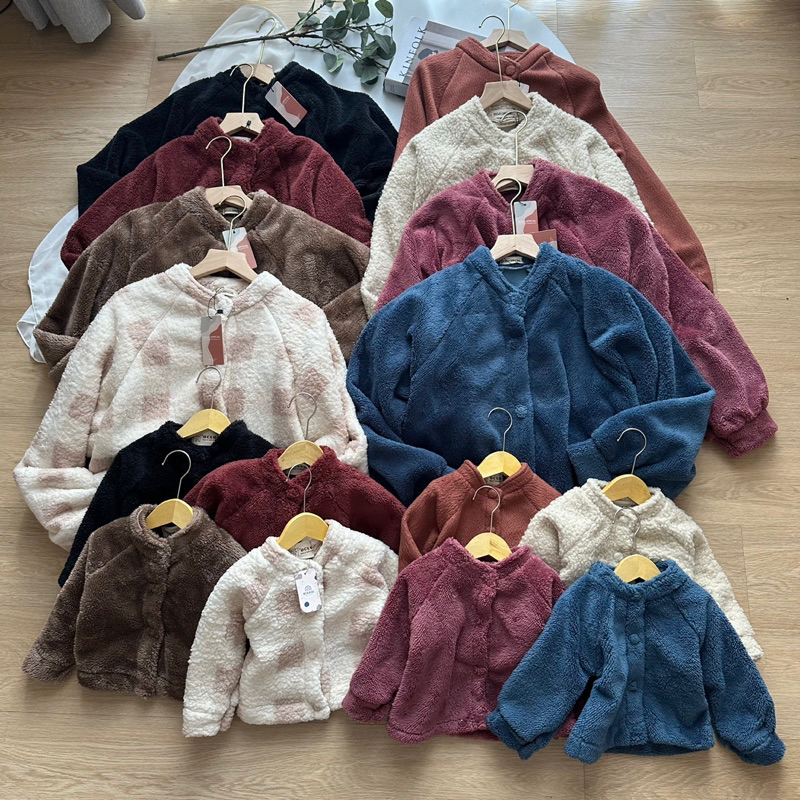 Jual Furrnia Jacket Bulu couple Mom and Kids | Shopee Indonesia