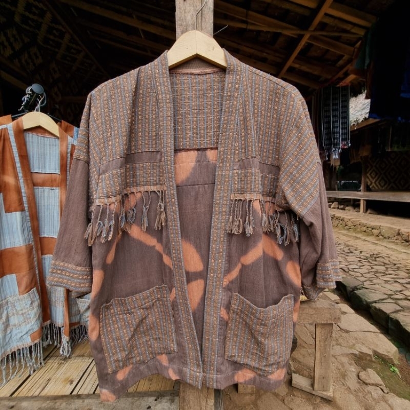 Jual Cardigan Tenun Baduy bahan katun tenun x tenun 100% warna alam ...