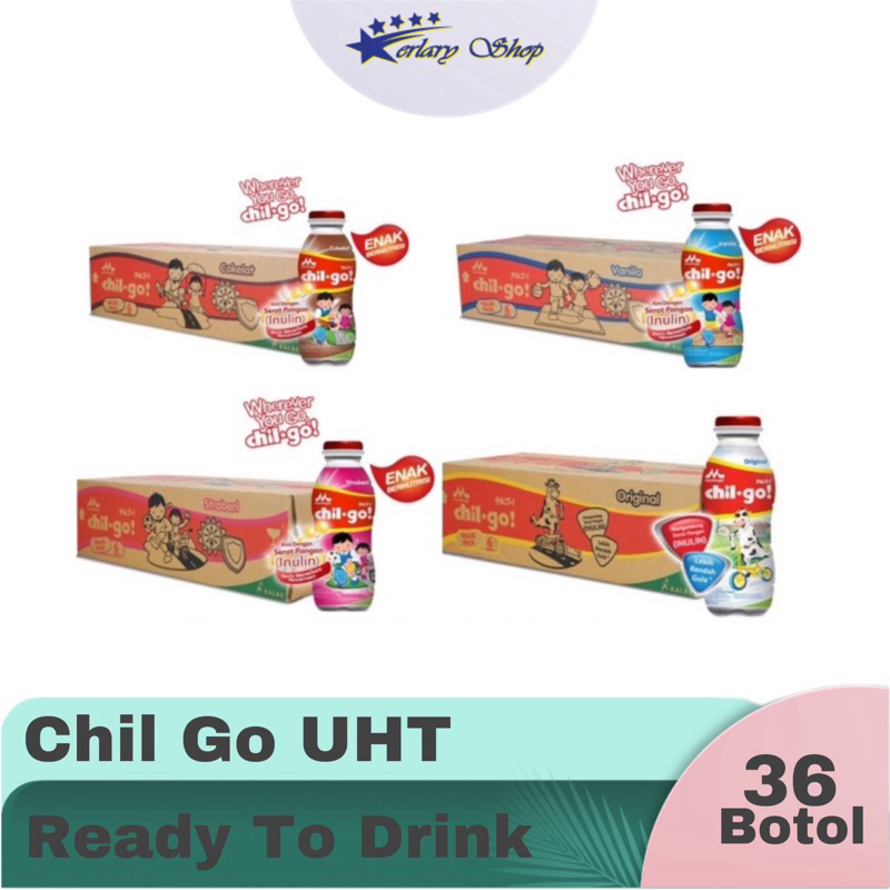 Jual Chil go UHT 1 karton isi 36botol rasa coklat vanila strawberry ...
