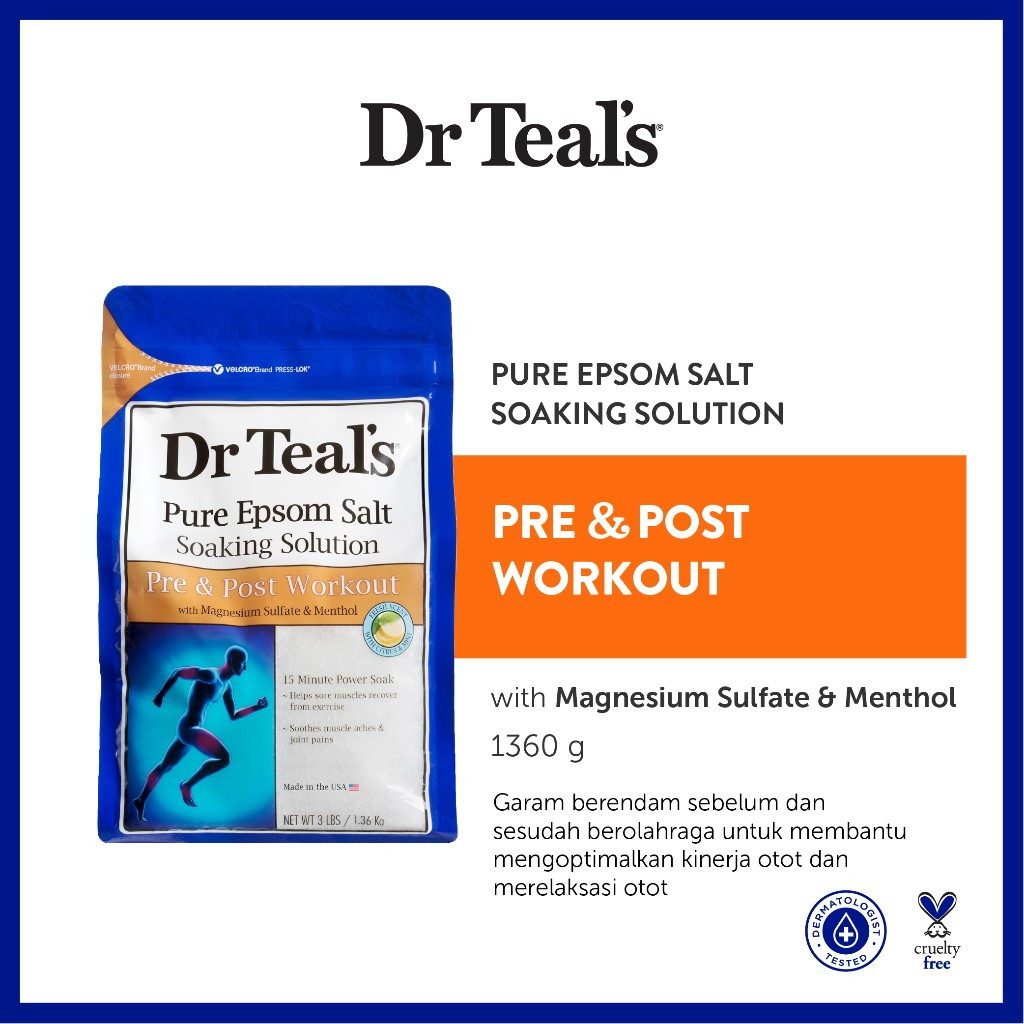 Jual Dr Teal's Pure Epsom Salt Soaks/Garam Berendam - Magnesium Sulfate & Menthol 1360 G ...