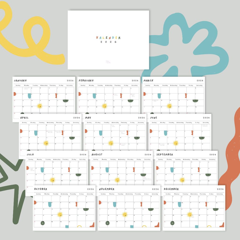 Jual Kalender Planner 2024 Minimalis - Kalender Meja / Kalender dinding ...