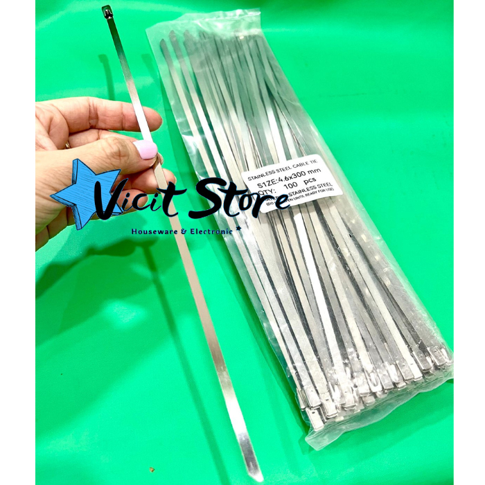 Jual Kabel Ties Stainless SS304 / Tali Pengikat Stainless / Cable Tie Stainless 4.6mm | Shopee ...