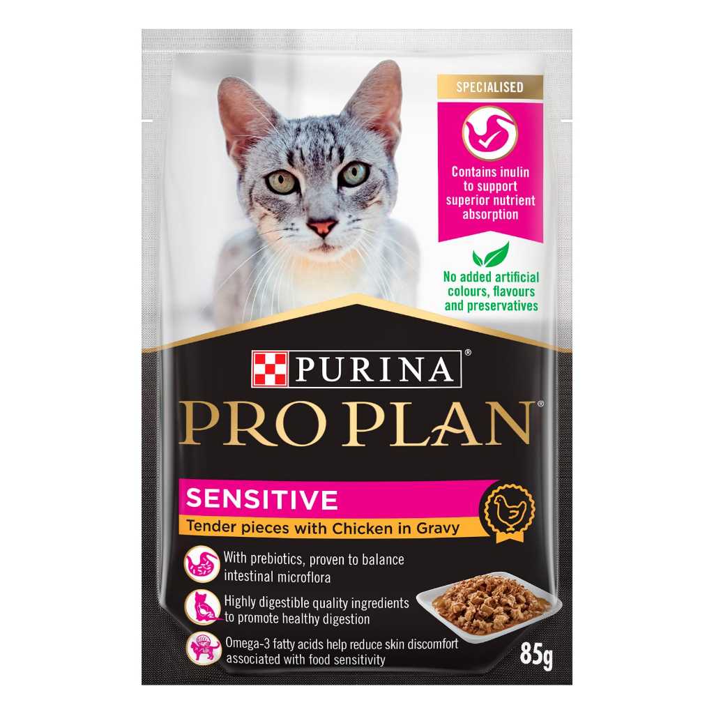 Jual PRO PLAN Cat Sachet Sensitive Chicken Pouch Kemasan 85G Wet Food ...