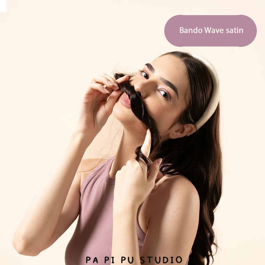 Jual Papipu studio Korean Padded Headband Satin wave bando busa ...