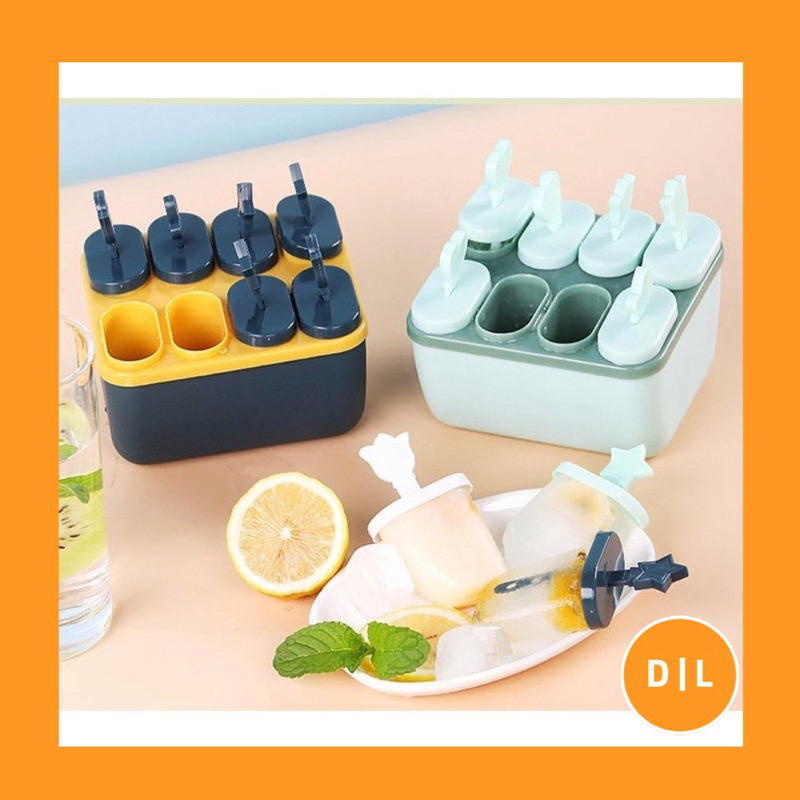 Jual cetakan es krim / tempat ice cream isi 8 / stik es batu / tempat ...