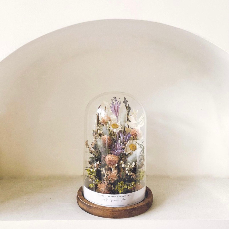 Jual Flower Dome Full Colour | Kado Bunga Kering Asli Awetan | Dekorasi ...