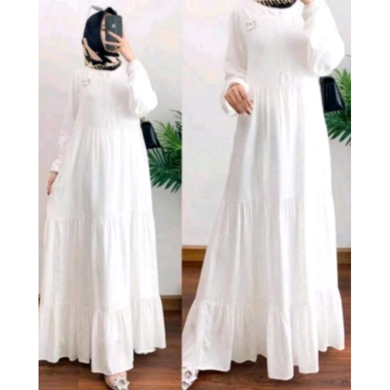 Jual Promo/Gamis Rempel Tiga Susun Terlaris 2024/Gamis Canda Rempel ...