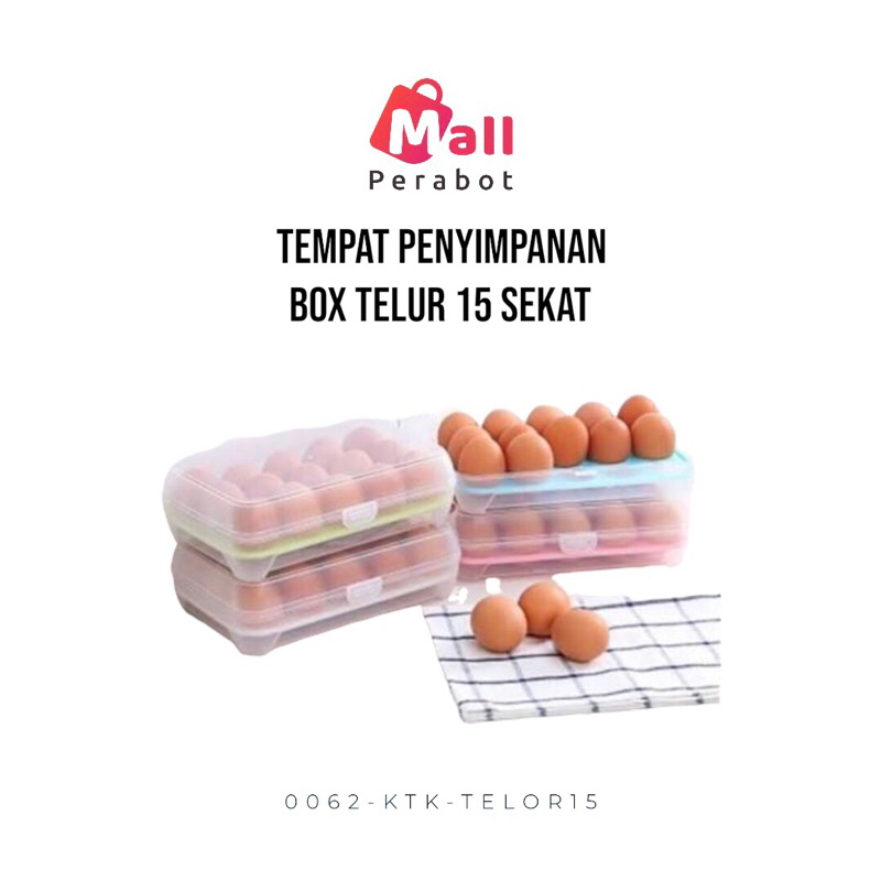 Jual Mall Perabot | Box Telur 15 Sekat Portable Egg Box Tempat Simpan ...