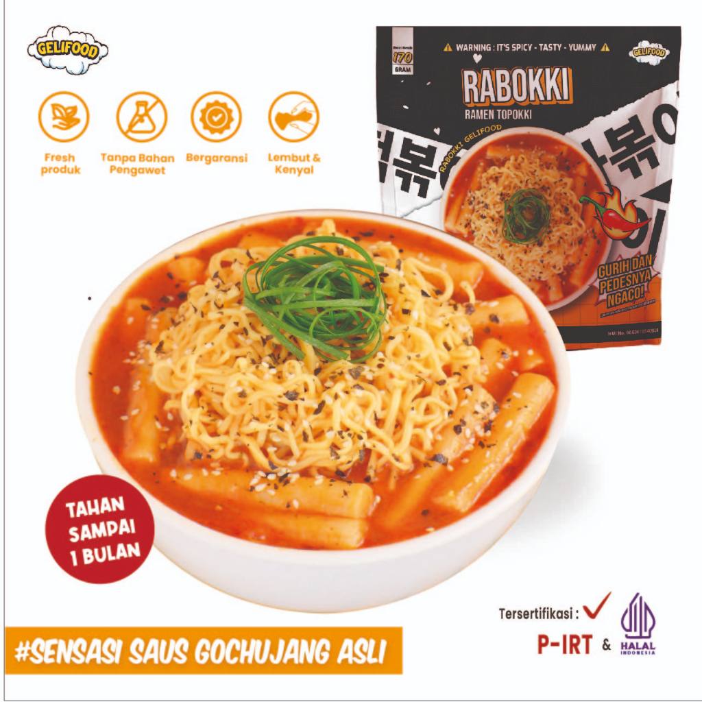 Jual Geli Food - Ramen Rabokki Saos Gochujang With Chilli Oil + Nori ...