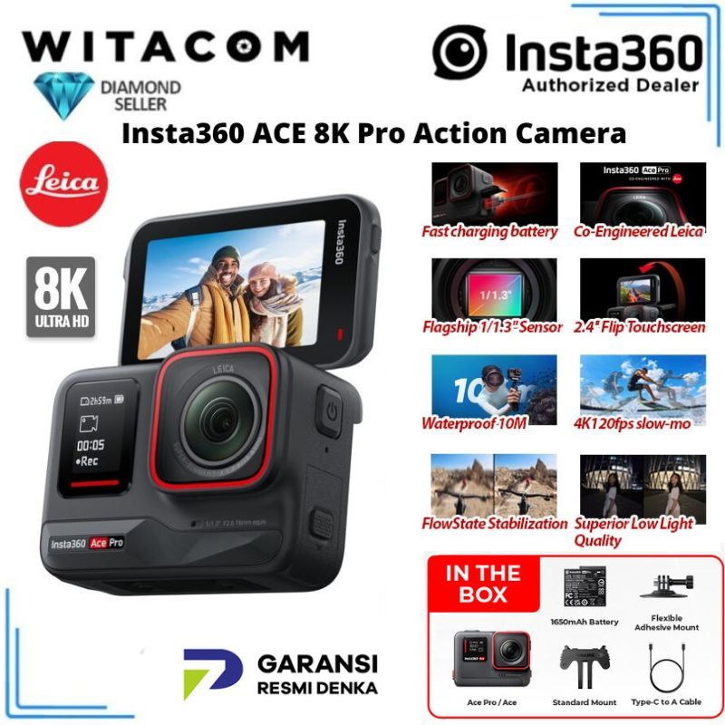 Jual Insta360 Ace Pro 8K UHD Leica Action Camera Insta 360 - Garansi Resmi | Shopee Indonesia