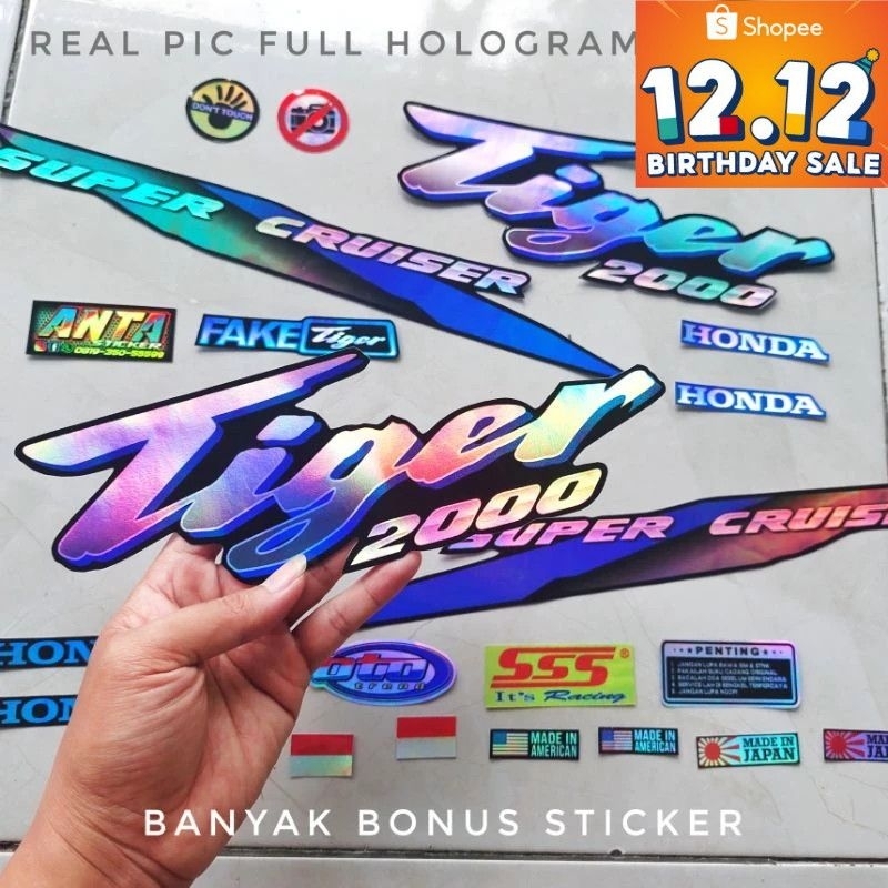 Jual Hologram Sticker Honda Tiger 2000 Banyak BONUS old lawas tirev ...