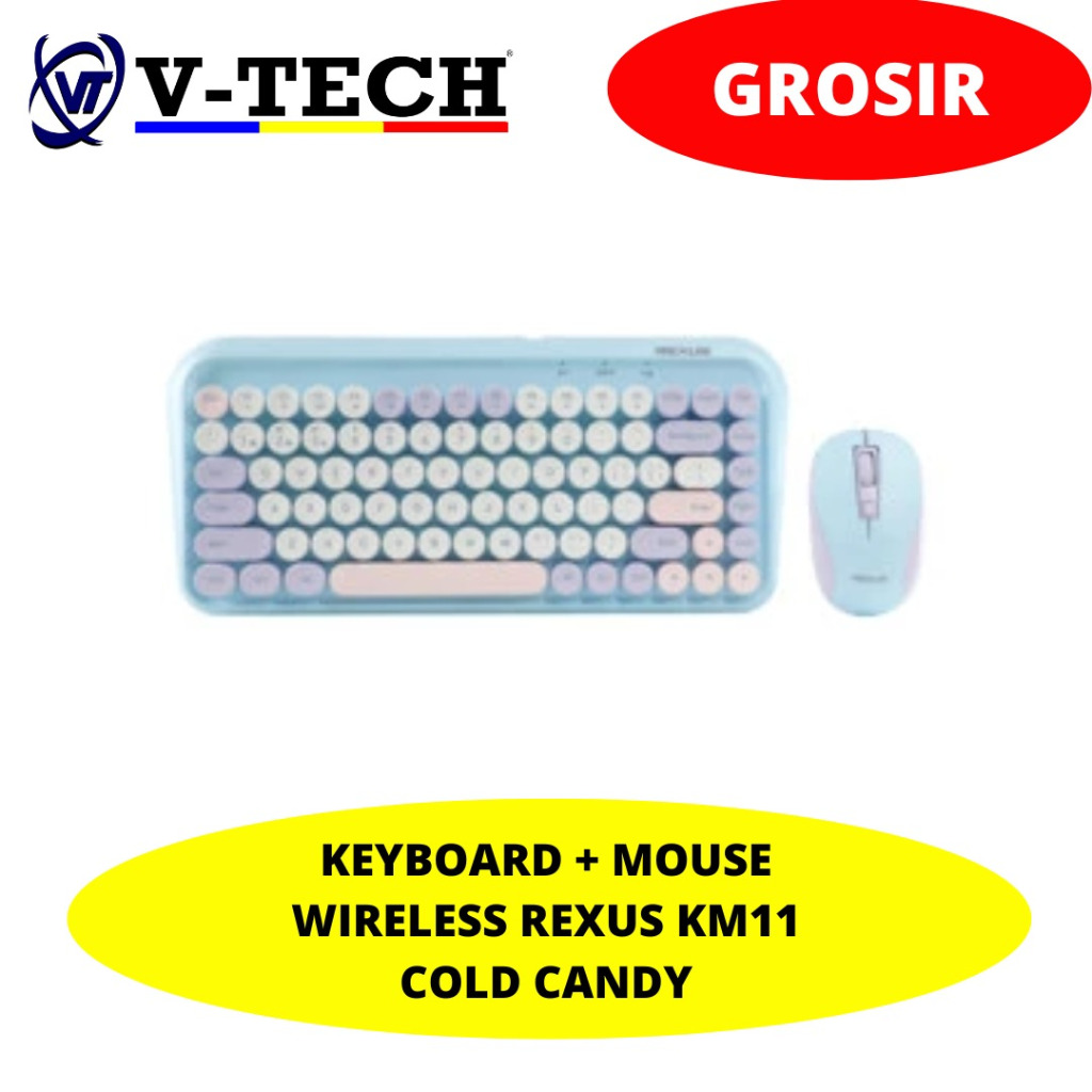 Jual KEYBOARD + MOUSE WIRELESS REXUS KM11 COLD CANDY | Shopee Indonesia