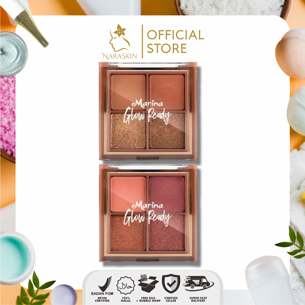 Jual Marina Glow Ready Eyeshadow Palette | Shopee Indonesia