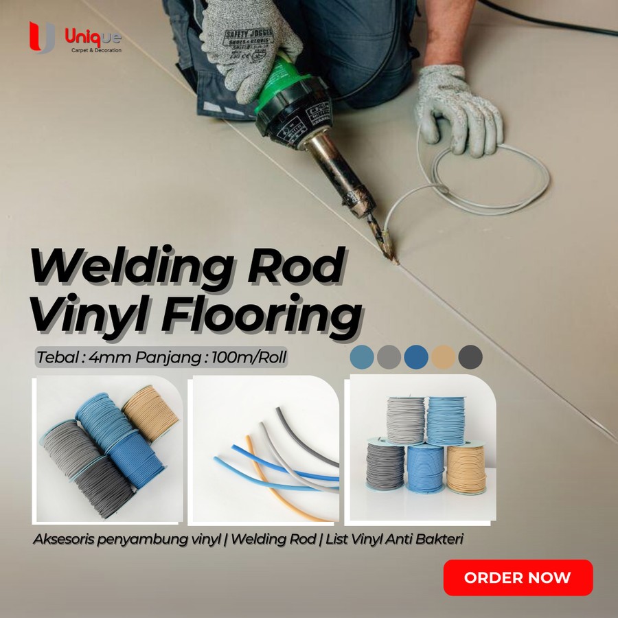 Jual Welding Rod 4mm Lem Flooring Vinyl Roll Rumah Sakit Kawat Las HDPE ...