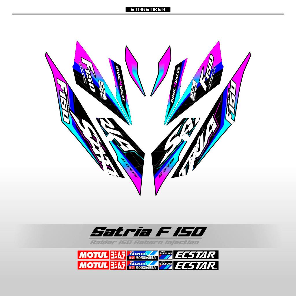 Jual STRIPING SATRIA INJEKSI 150 MOTIF 8 / F150 / SATRIA F 150 / 2016 ...