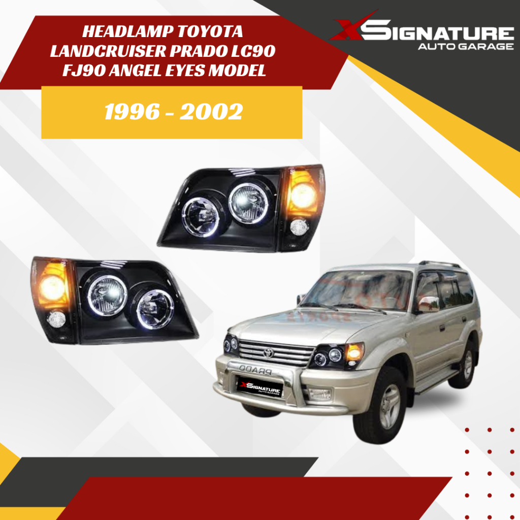 Jual HEADLAMP TOYOTA LANDCRUISER PRADO LC90 FJ90 1996-2002 ANGEL EYES ...