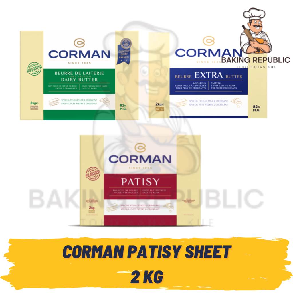Jual CORMAN PATISY SHEET | KEMASAN PABRIK | 2 KG | CORMAN BUTTER SHEET ...