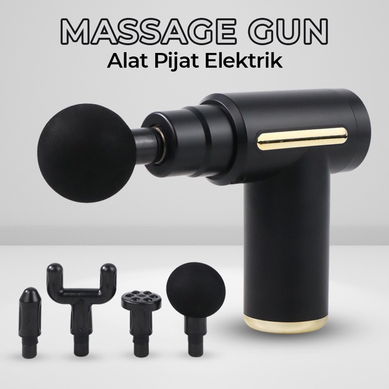 Jual Massage Gun Deep Tissue Alat Pijat Getar Electrik 4in1 Terapi Otot ...