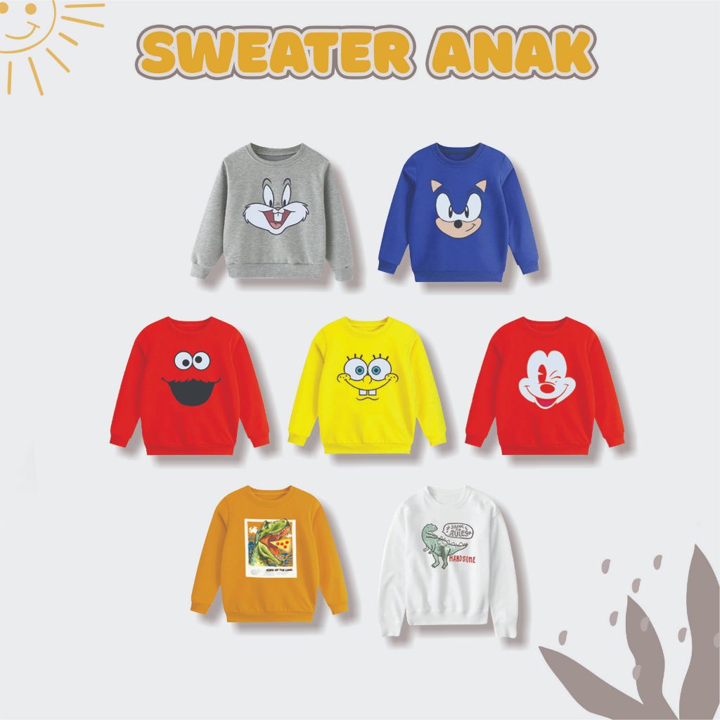 Jual Sweater anak laki laki switer perempuan distro gambar kartun face ...
