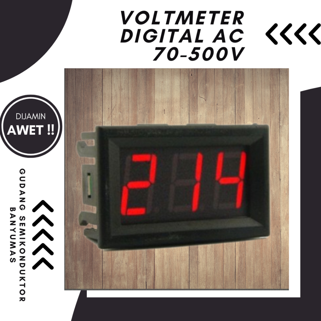 Jual Voltmeter Digital AC 70-500V Pengukur Tegangan PLN 2 kabel VOLT ...