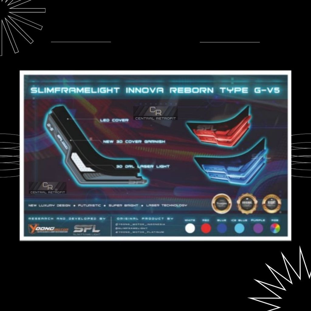 Jual Slim Frame Light V5 Lazy Custom 3D DRL Innova Reborn tipe G ...