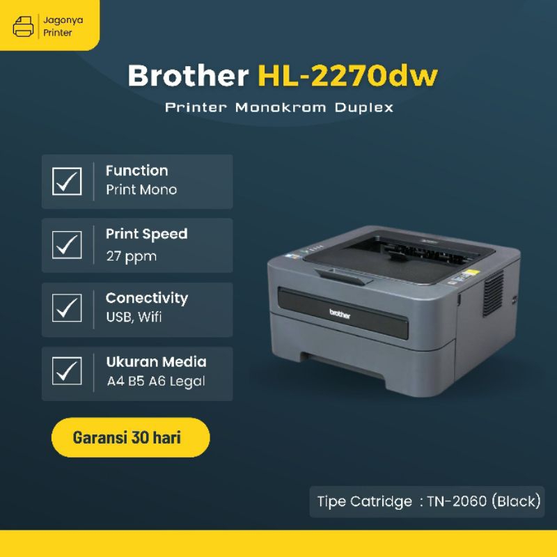 Jual Brother HL 2270dw Laser Monokrom (Duplex, Wifi) | Shopee Indonesia