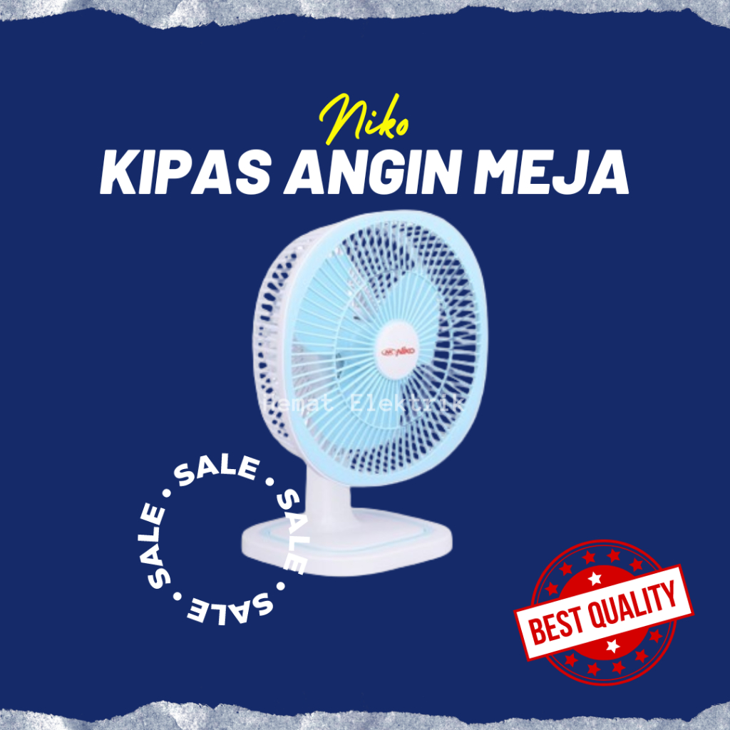 Jual Kipas Angin Meja Niko 906 Mini Portable Estetik Warna Biru dan ...