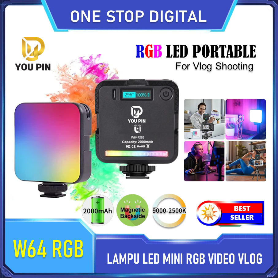 Jual You Pin W64 RGB Lampu Lighting Mini RGB Lampu LED Mini Video Light for Camera Smartphone ...