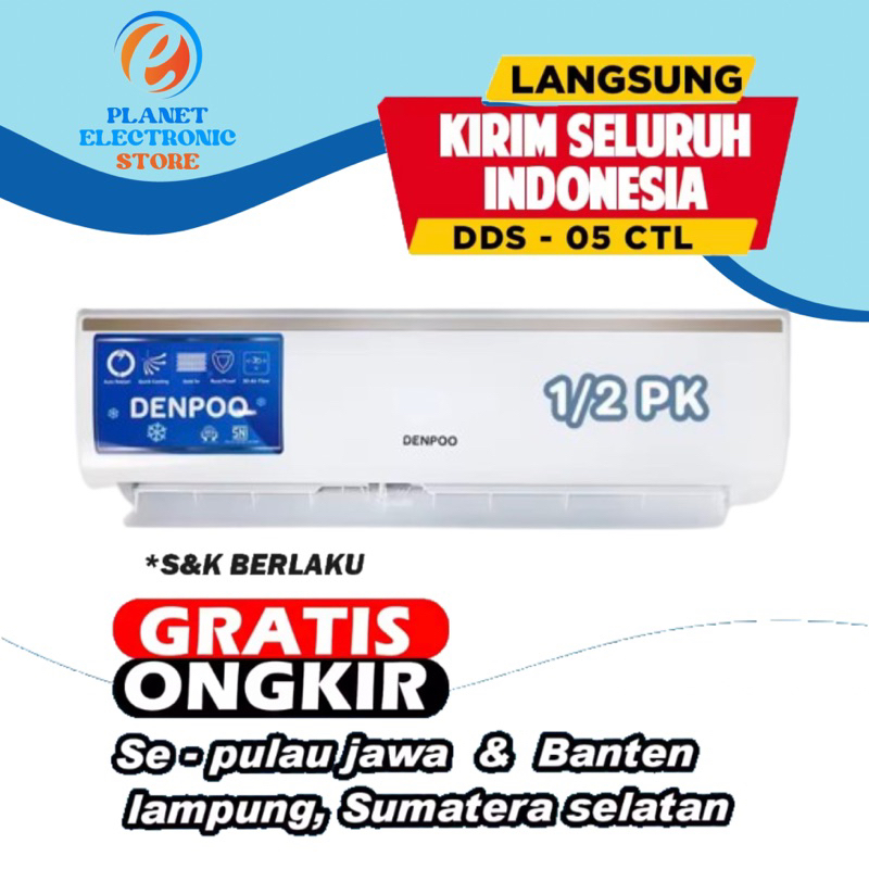 Jual DENPOO AC DDS 05 CTL 1/2 PK LOW WATT R32 PLUS PASANG | Shopee ...