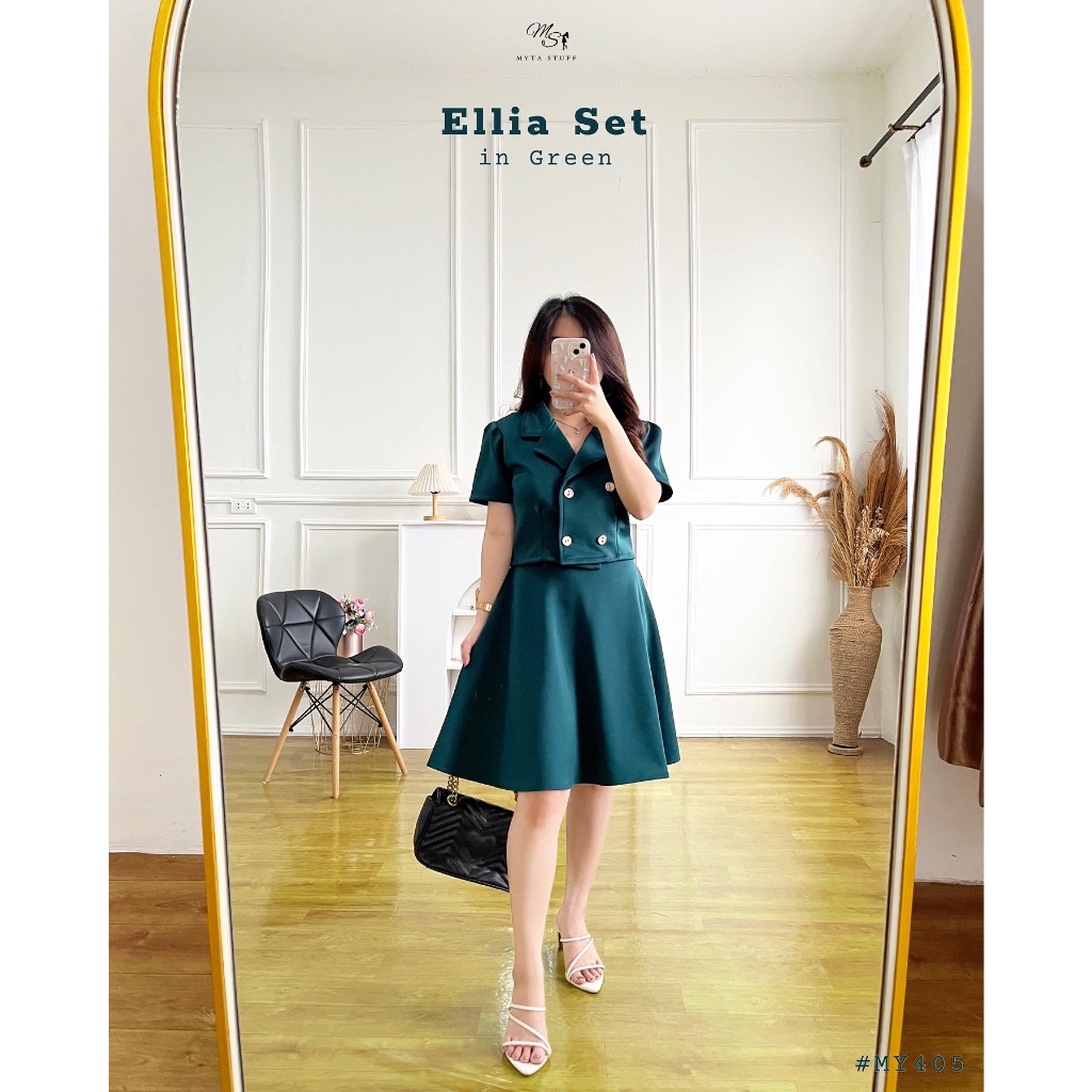 Jual (MY405) Ellia Set Wanita Dewasa Setelan Premium Scuba Rok Atasan ...