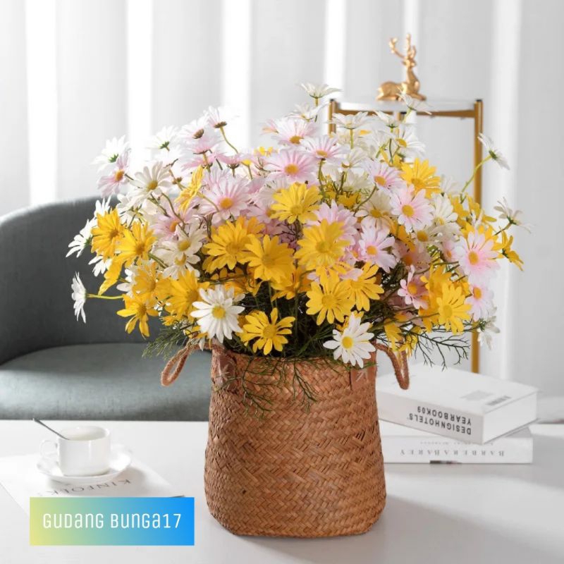Jual Bunga Kenikir Artifisial / Bunga Daisy mini 5 kuntum | Shopee ...