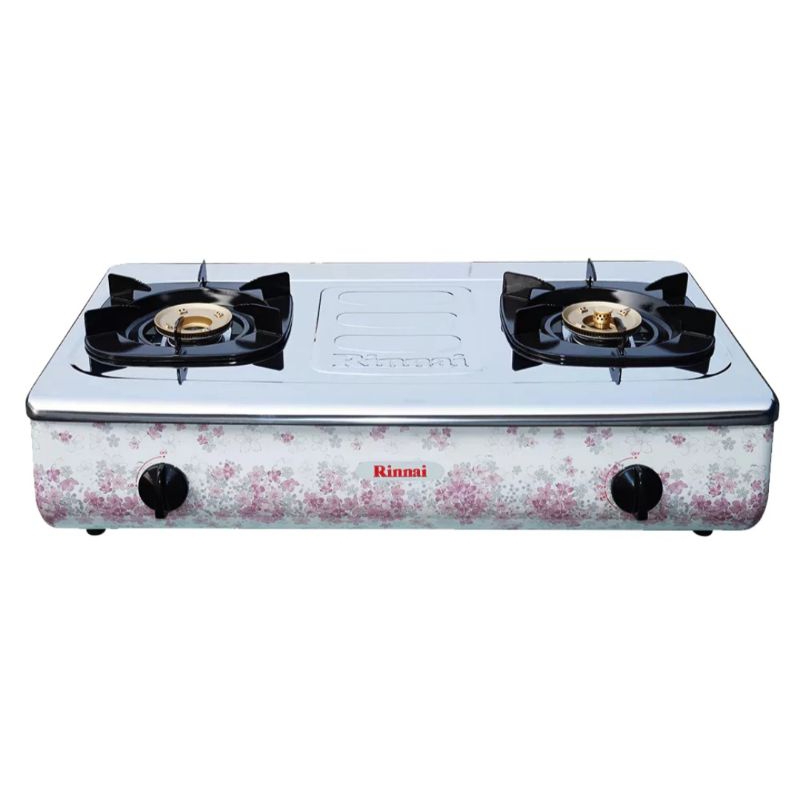 Jual Kompor Gas Rinnai RI 712AF 2 Tungku Motif Sakura Stainless Steel ...