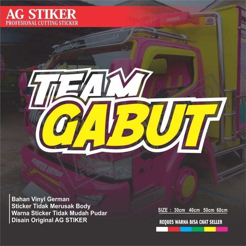 Jual Stiker Team Gabut sticker mobil , Truk Pickup sticker cutting ...