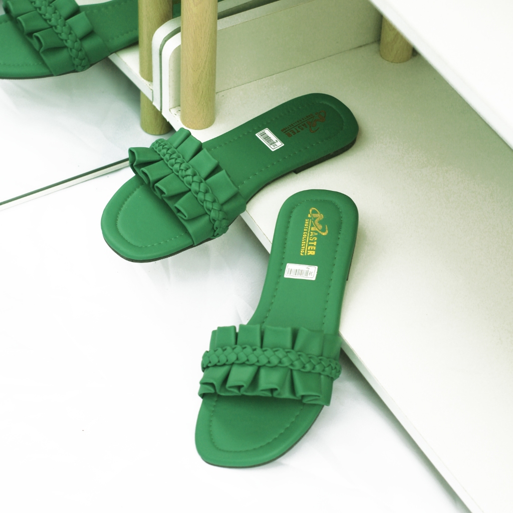 Jual Promo | Sandal Teplek Slop Lipat Flat Strap Tali Kepang Wanita ...