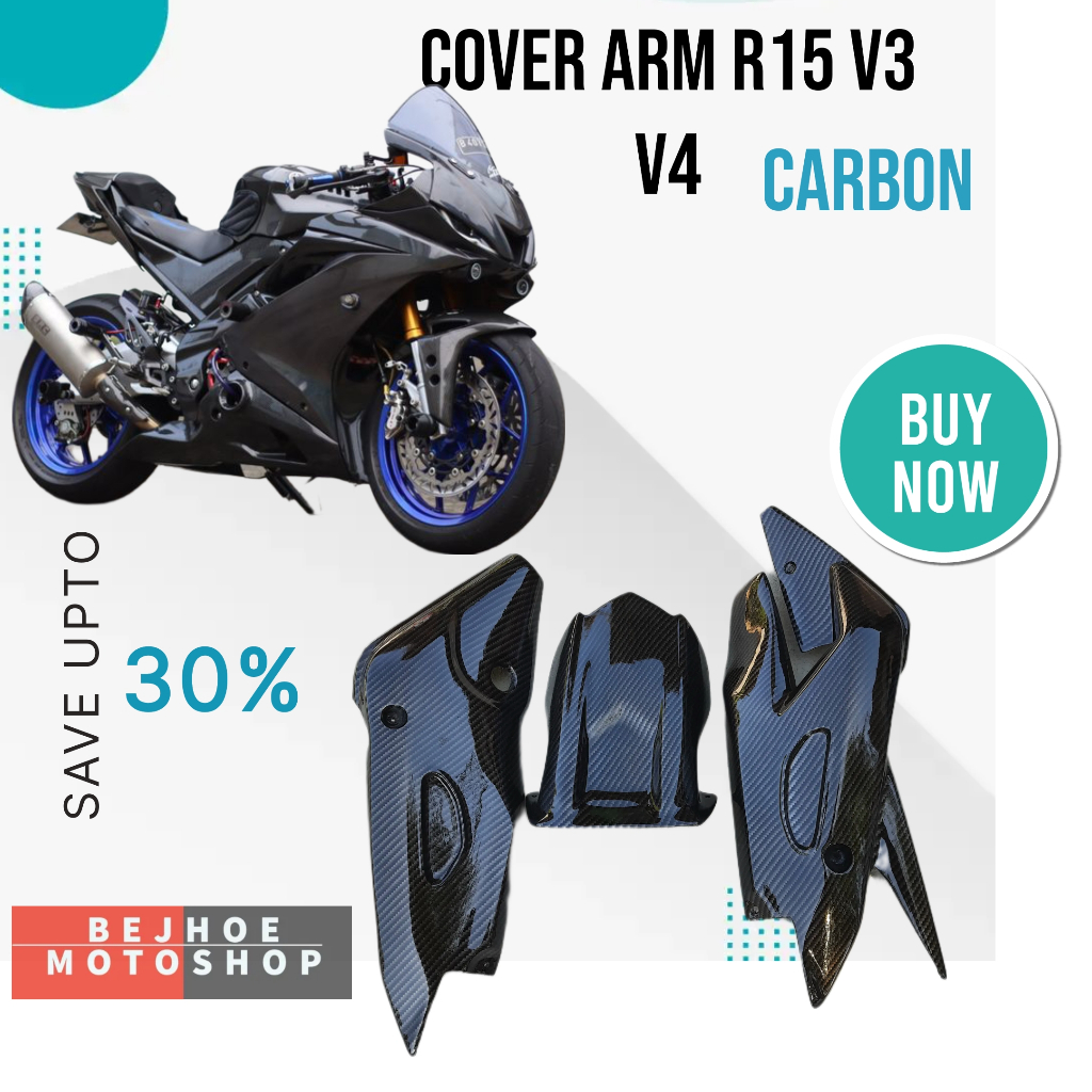Jual Cover Arm R15 V3 Spakbor Kolong R15 V4 V3 Model R1 Hitam Carbon ...