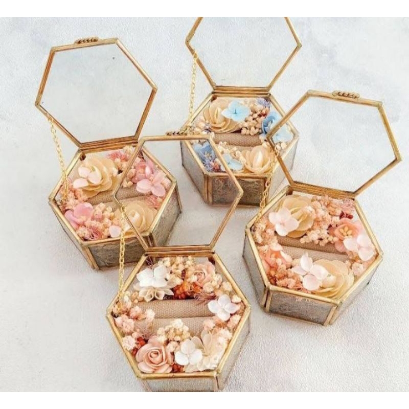 Jual kotak cincin lamaran/cincin nikah/ring box terarium kaca | Shopee ...