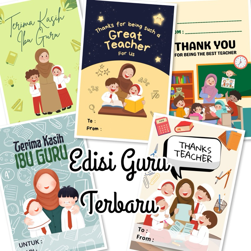 Jual Greeting Card / Hang Tag Hari Guru Kenaikan Kelas Kelulusan Gift ...