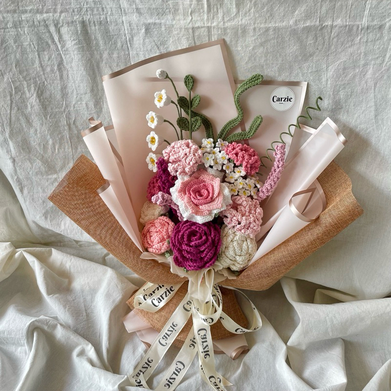 Jual Roosey Flower Crochet Bouquet | Buket Bunga Rajut by Carzie ...