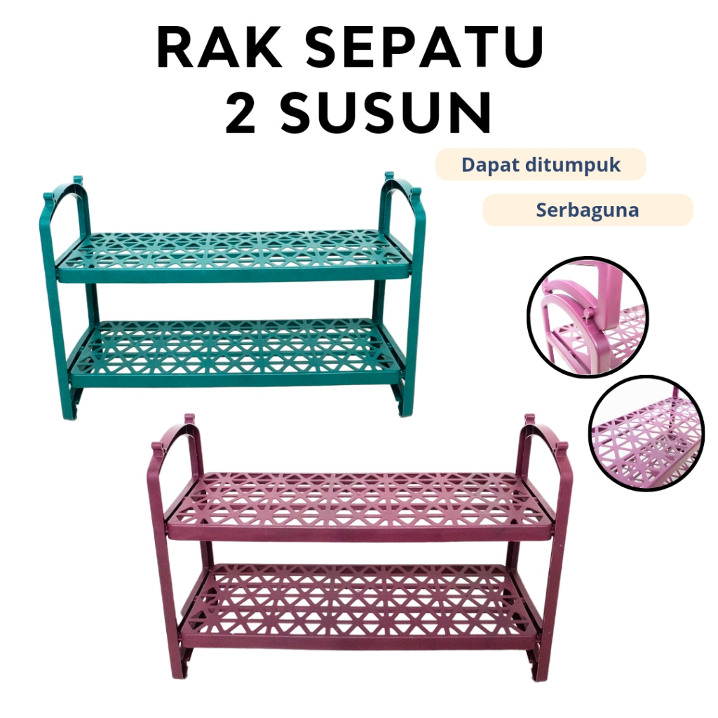 Jual RAK SEPATU 2 SUSUN - Rak Besar Tempat Sandal Sepatu Kokoh Plastik ...
