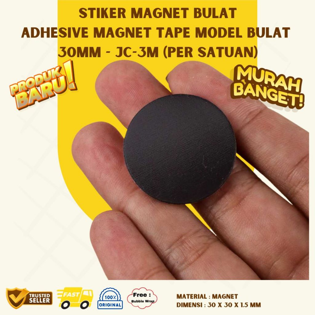 Jual Stiker Magnet Bulat Adhesive Magnet Tape Model Bulat 30mm Kuat ...