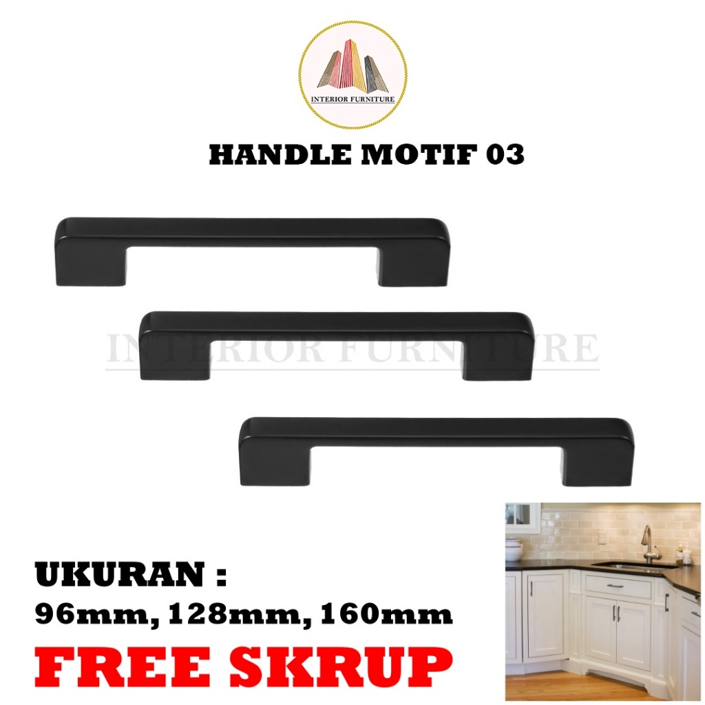 Jual Handel Tarikan Lemari Handle Laci Black Motif 03 Hitam Doff ...