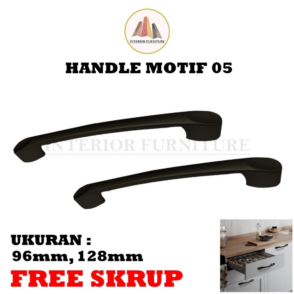 Jual Handle Tarikan Laci Handel Lemari Black Hitam Motif 05 Minimalis ...