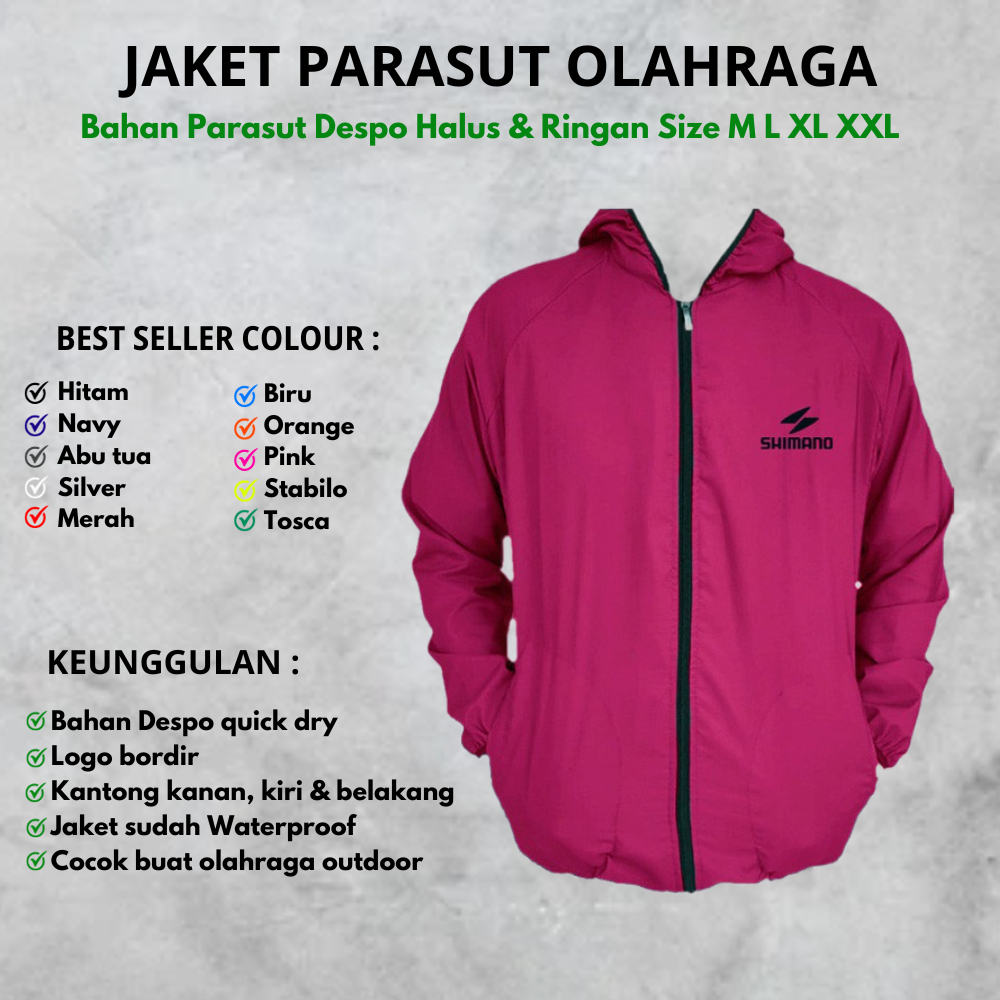 Jual Jaket Olahraga Pria Wanita | Jaket Parasut Olahraga | Jaket Sepeda ...
