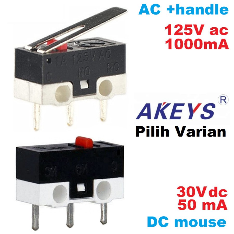 Jual MICRO LIMIT PUSH SWITCH TOMBOL KLIK MOUSE SAKLAR MINI ON/OFF +HANDLE | Shopee Indonesia